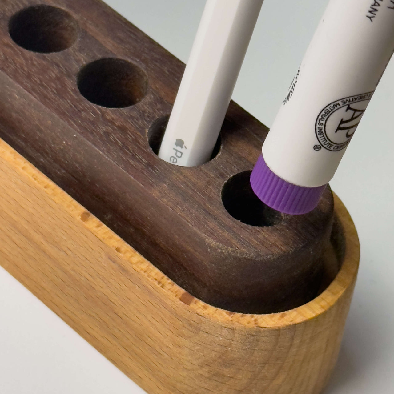 The Task Block | Dual-Layer Wooden Desk Organiser | Black Walnut ...