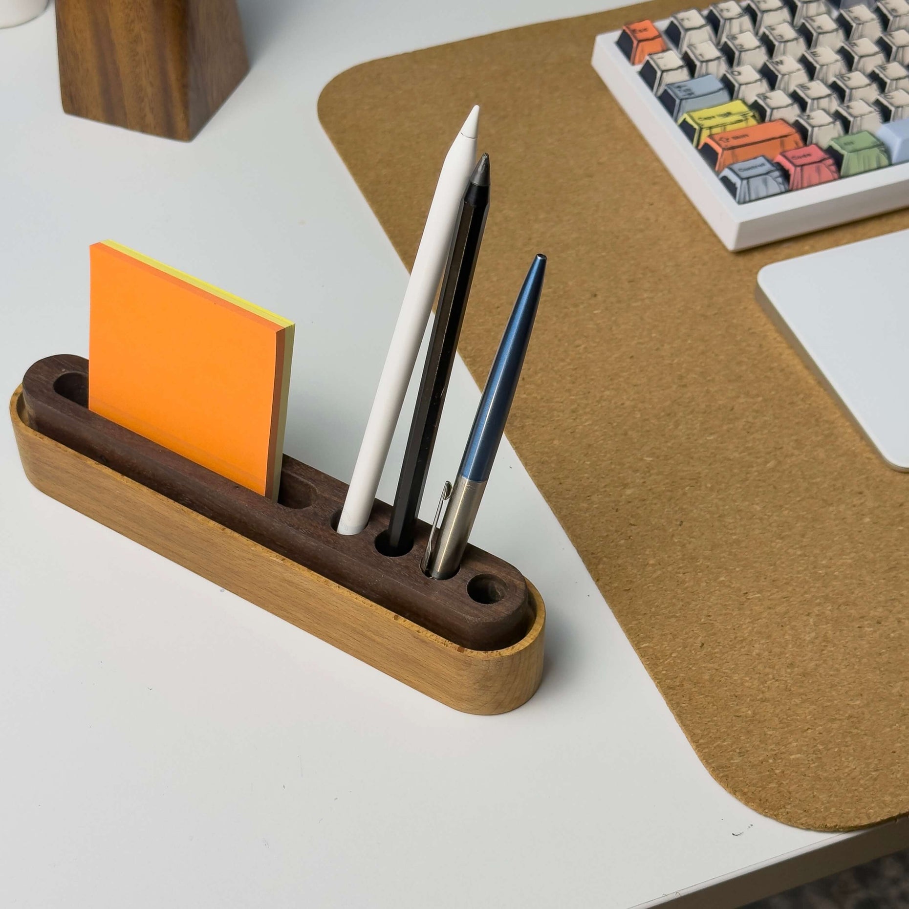 The Task Block | Dual-Layer Wooden Desk Organiser | Black Walnut ...