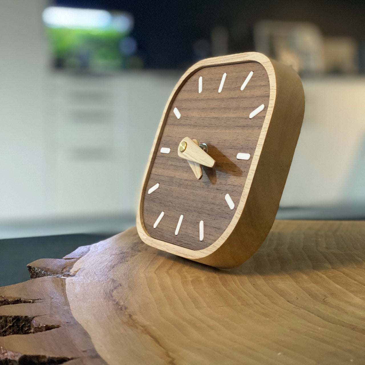 Modern Wood Silent Desk Clock | Non-Ticking Small Wooden Clocks – Wondrwood