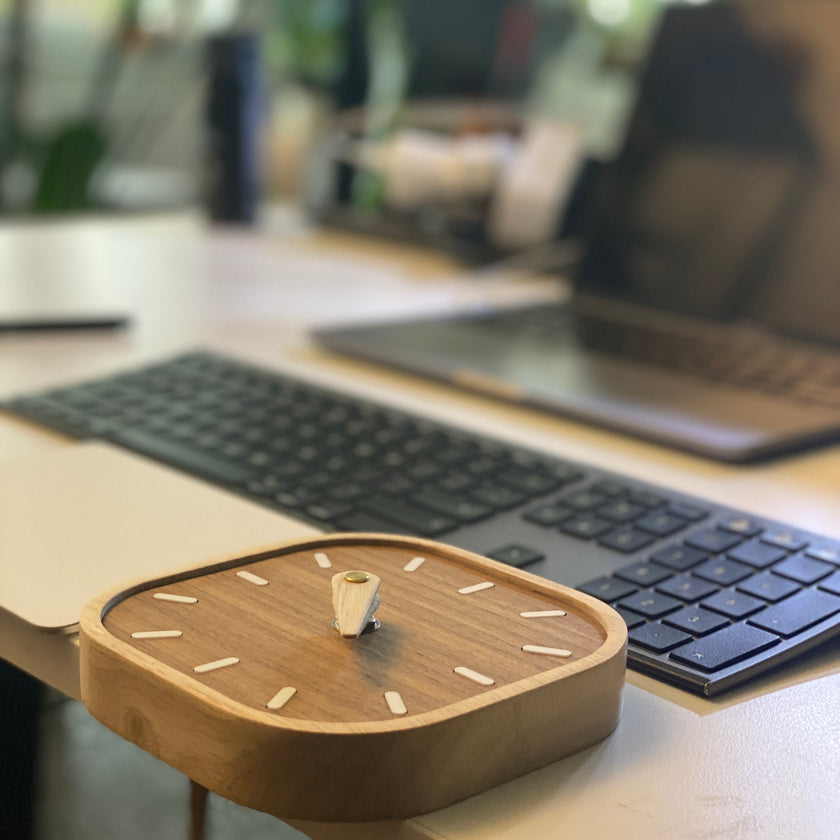 Modern Wood Silent Desk Clock | Non-Ticking Small Wooden Clocks – Wondrwood