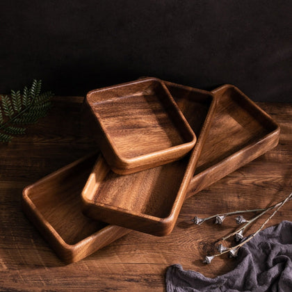 Black Walnut Organising Trays | Stackable Wooden Desk & Kitchen Trays ...