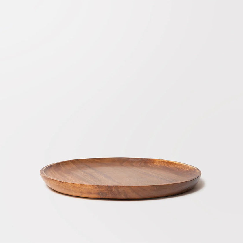Round Acacia Wood Plates | Solid Wooden Serving Plates | Large and ...